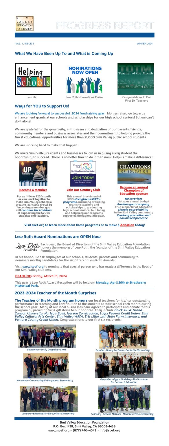 Simi Valley Education Foundation – Supporting the Simi Valley Schools ...
